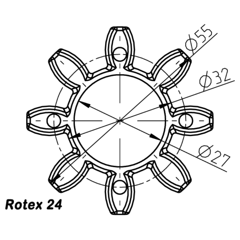 ELASTOMERO - ROTEX GR 24 98 Sh A KTR *020241000042 :: UPTECHBRASIL